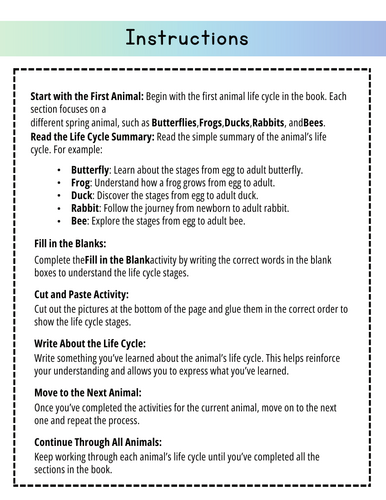 Interactive Spring Animal Life Cycles for Kids | Teaching Resources