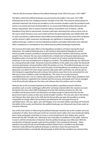 Edexcel A-Level History Paper 1 Essays - In search of the American ...