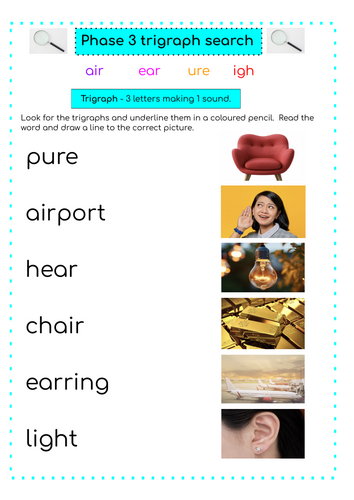 Phase 3 trigraph search | Teaching Resources