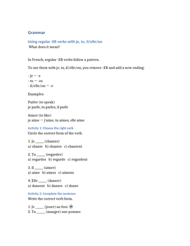 Studio 1 - Module 3 - Mon ordi et mon portable - Grammar - Present ...