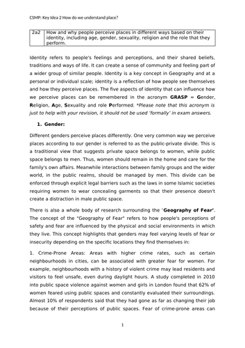 OCR A Level Geography Changing Spaces; Making Places | Teaching Resources