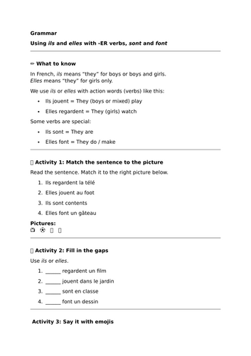 Studio 1 - Module 3 - Ils sont actifs - Grammar - ils and elles with ...