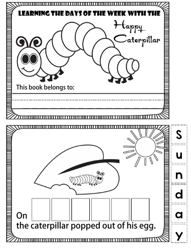 The Very Hungry Caterpillar Days of the Week Worksheets | Spring ...