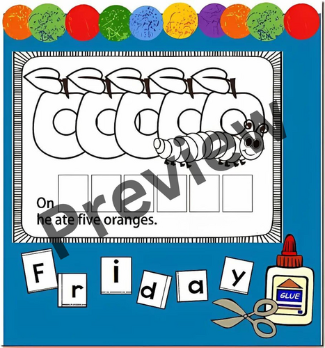 The Very Hungry Caterpillar Days of the Week Worksheets | Spring ...