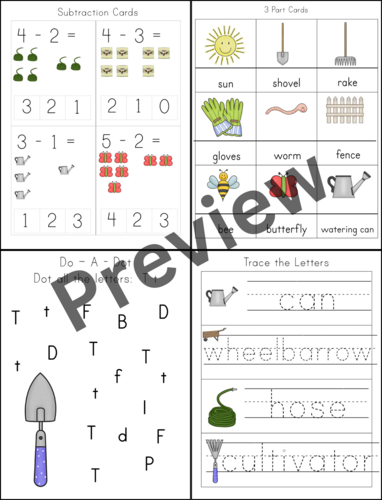Garden Math & Literacy Worksheets | Gardening Activities | Spring ...
