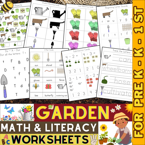 Garden Math & Literacy Worksheets | Gardening Activities | Spring ...