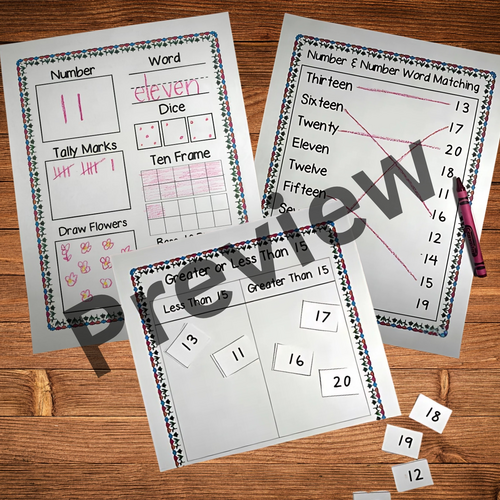 Numbers 1 to 20 Sense Worksheets | Spring Math Morning Work Activities ...