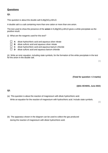 Precipitation reactions A level Chem lesson with questions and answers ...