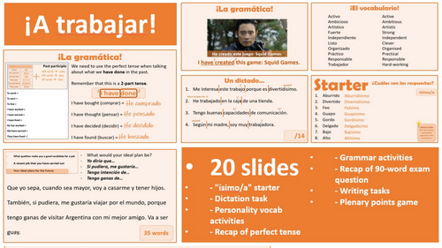 2026 Spanish AQA GCSE Module 8.2 - A trabajar | Teaching Resources