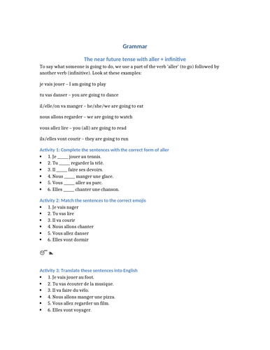 Studio 1 - Module 5 - Je vais aller en colo! - Grammar - Using "aller ...