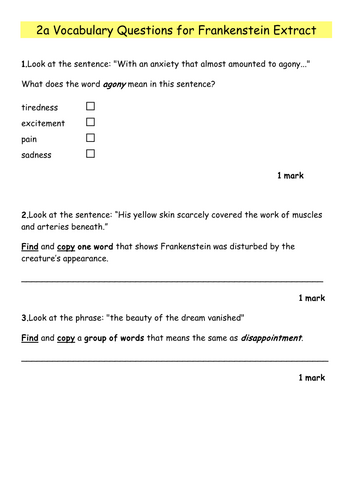 Year 6 fiction Reading SATS Style Questions Inference, vocabulary and ...