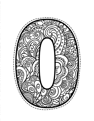 Mindfulness Numbers 0-9 Scissor Skills Coloring Pages & Cutting ...