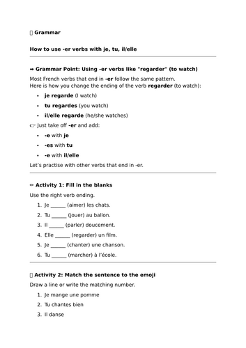 Studio 2 (Vert) - Module 1 - La télé - Grammar - Using -er verbs with ...