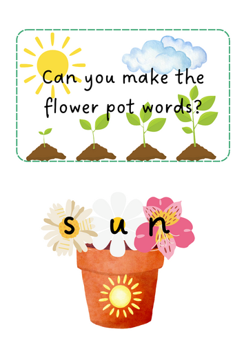 Growing / Plants - Flower CVC words | Teaching Resources