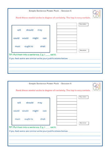 Simple Sentence Power Pack | Teaching Resources