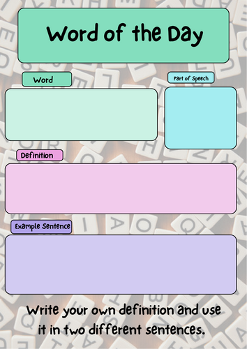 Word of the Day display poster | Teaching Resources
