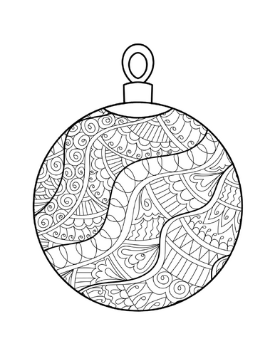 Mindfulness Christmas Ornament Coloring Pages | 20 Calming Holiday ...