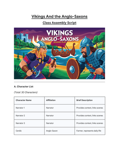 Vikings And the Anglo-Saxons - Class Assembly Script | Teaching Resources