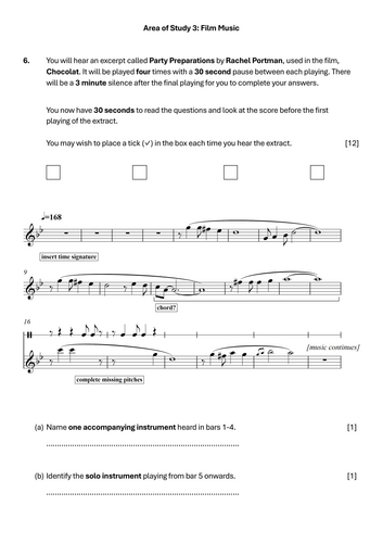 EDUQAS GCSE Music Sample Listening Paper 1 | Teaching Resources