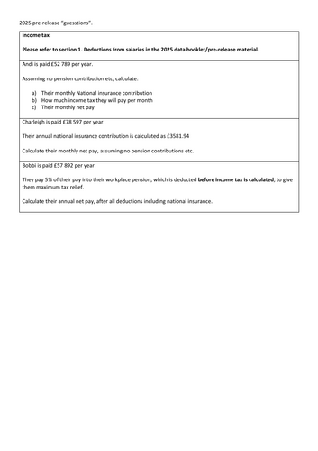 Higher Apps 2025 Guesstions | Teaching Resources