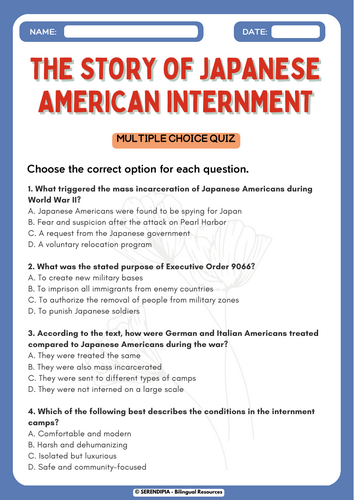 Japanese American Internment Camps | NO PREP READING COMPREHENSION ...