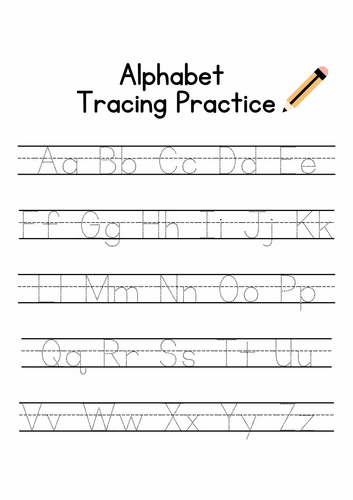 Alphabet Numbers Tracing Page, Handwriting Chart, Letter Tracing ...