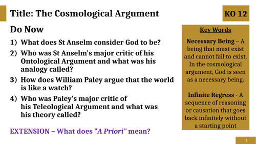 The Existence of God SoW | Teaching Resources