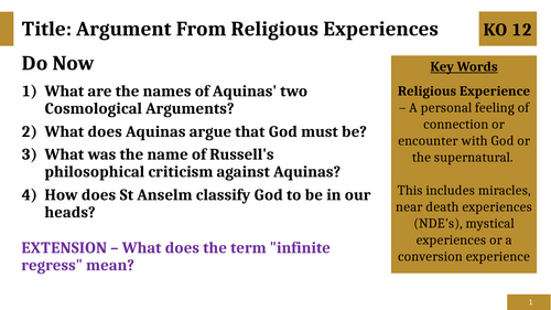 The Existence of God SoW | Teaching Resources