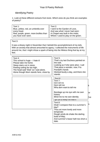 KS3 Love and Relationships Poetry Module | Teaching Resources