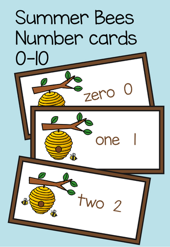 Summer Bees counting cards | Teaching Resources