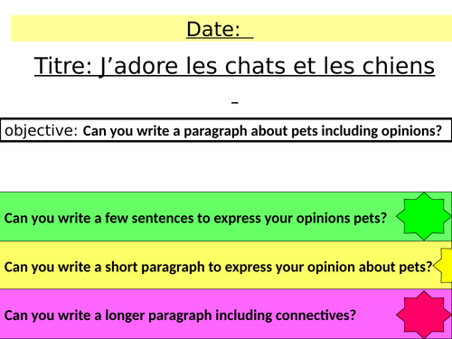 French Year 7 - Unit 1 lesson 8 - Animals 2 | Teaching Resources