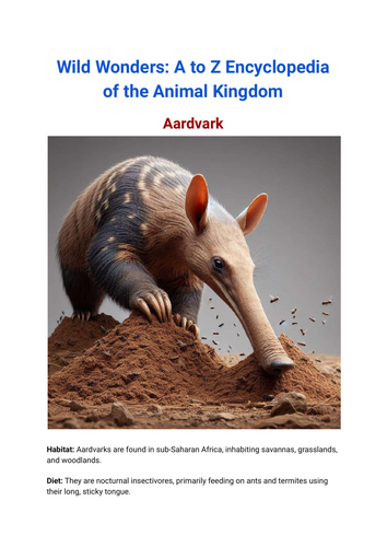 Wild Wonders: A to Z Encyclopedia of the Animal Kingdom | Teaching ...