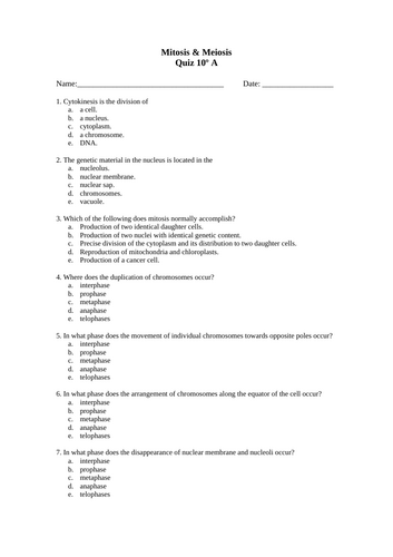 OCR A-level biology 2.1.6 Whole topic- Cell division, cell diversity ...