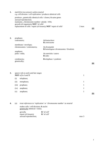 OCR A-level biology 2.1.6 Whole topic- Cell division, cell diversity ...