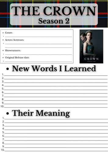 ESL TV Series Activity Worksheets on "The Crown" - Season 2 | Teaching ...
