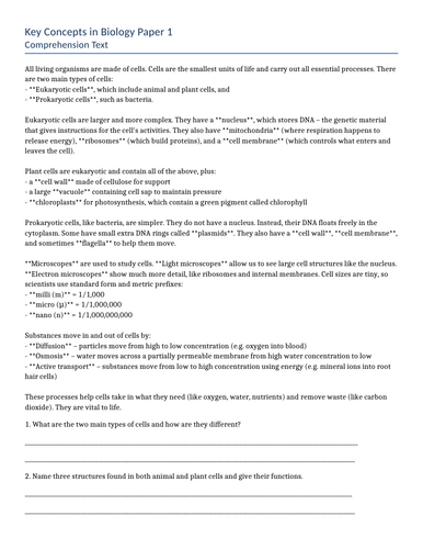 Revision resource - Edexcel combined science (Biology) | Teaching Resources