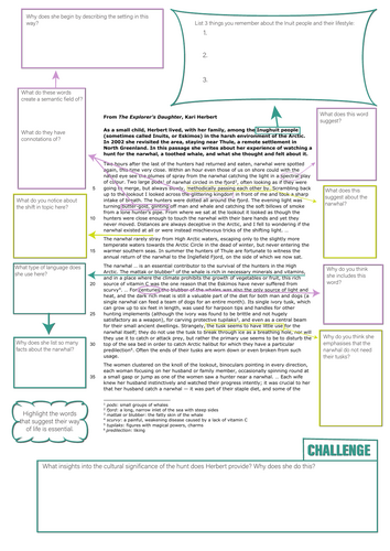 Guided Annotation - 'The Explorer's Daughter' | Teaching Resources