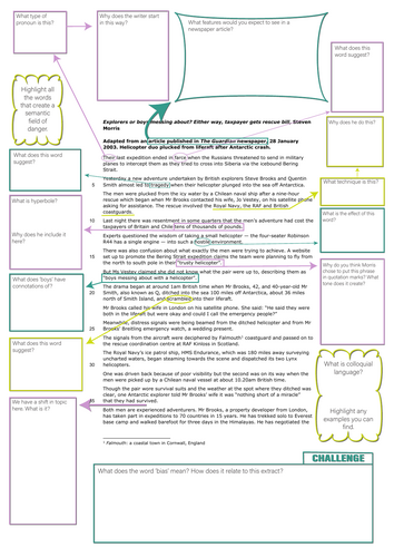 Guided Annotation - 'Explorers or boys messing about?' | Teaching Resources