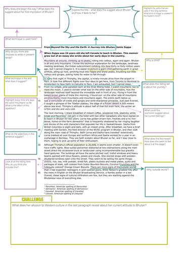 Guided Annotation - 'Beyond the Sky and Earth' | Teaching Resources