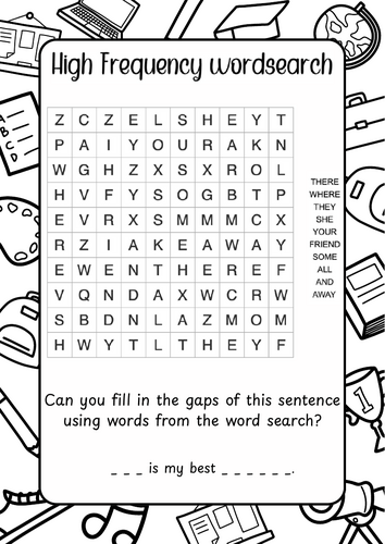 Year 1 High Frequency Words: Word Search Activity 3. | Teaching Resources