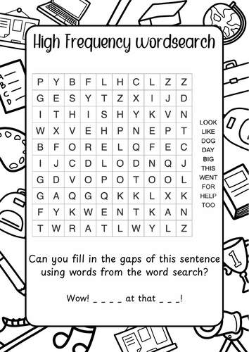 Year 1 High Frequency Words: Word Search Activity 5. | Teaching Resources
