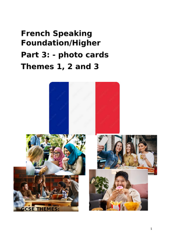 GCSE Speaking preparation for Part 3: photo cards | Teaching Resources