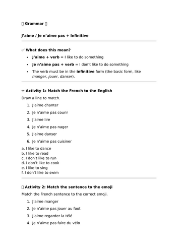 Studio 2 (Vert) - Module 2 - Les jeunes Parisiens - Grammar - J’aime ...