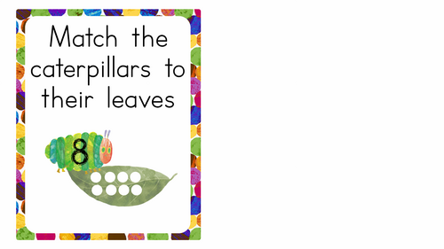 Match the caterpillars to their leaves- Counting 1-20- Hungry ...