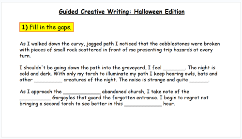 KS3 Guided Creative Writing: Gothic Horror/Halloween | Teaching Resources