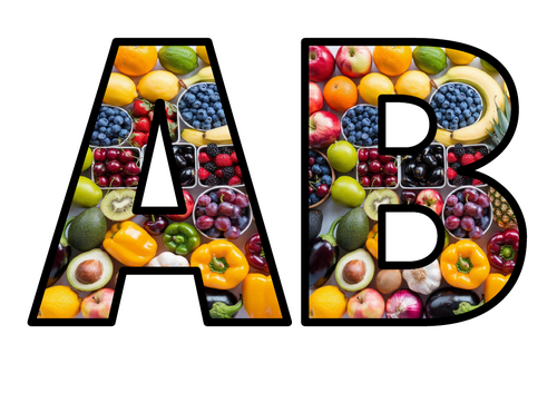 Fruit Healthy Sources Lettering Set Instant Display Title All Letters ...