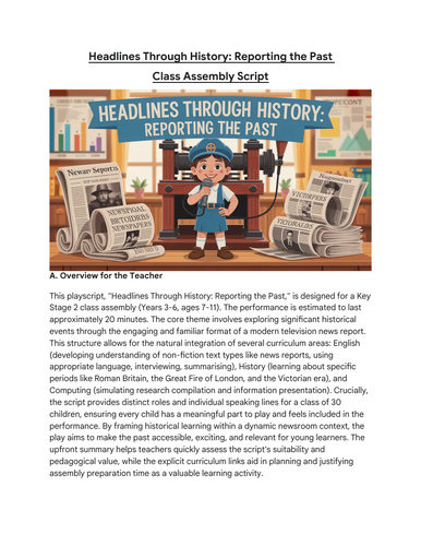 Headlines Through History: Reporting the Past - Class Assembly Script ...