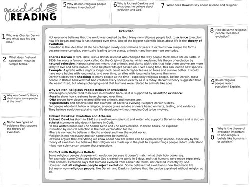 Eduqas Issues of life and death guided reading sheets | Teaching Resources