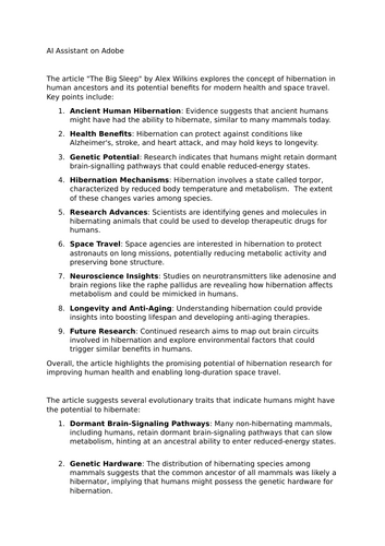 Big Sleep audio SNAB A level Bio 2025 | Teaching Resources