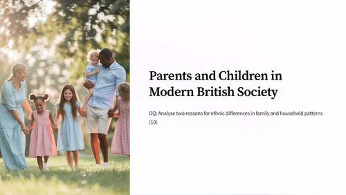A Level Sociology: Family and Households-Changing Family Patterns 7192/ ...